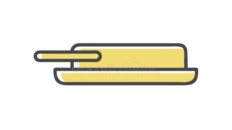 Flat Yellow Object on a Tray Icon, Unclear Purpose Design Element ...