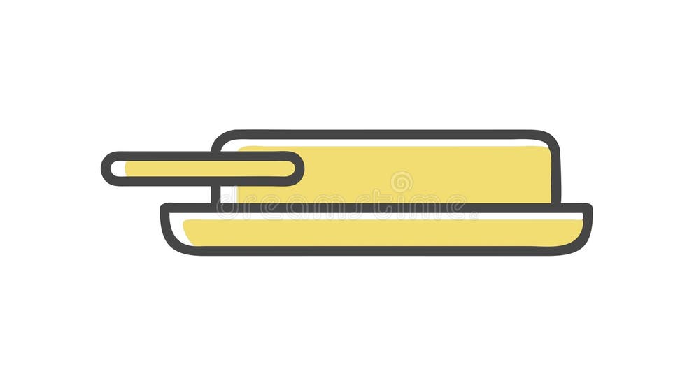 Flat Yellow Object on a Tray Icon, Unclear Purpose Design Element ...
