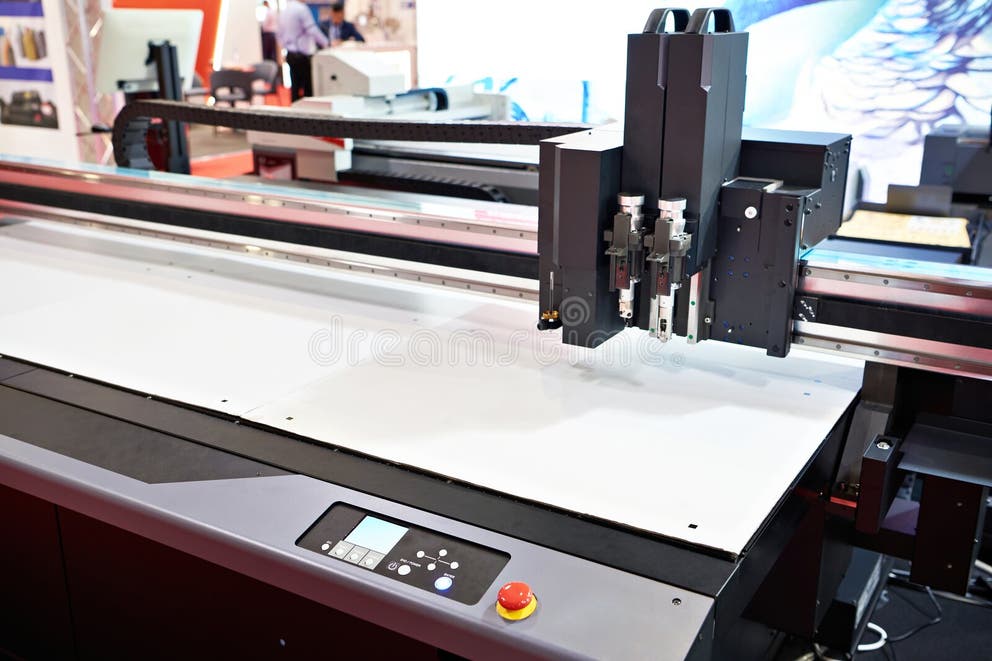 Flatbed cutting plotter stock image. Image of machine - 381752937