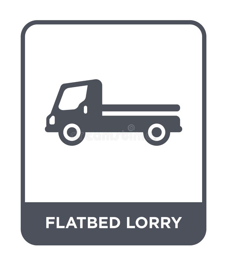 Flatbed Lorry Icon in Trendy Design Style. Flatbed Lorry Icon Isolated ...
