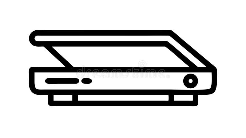 Flatbed Scanner Outline Icon for Document Processing, Vector Design ...