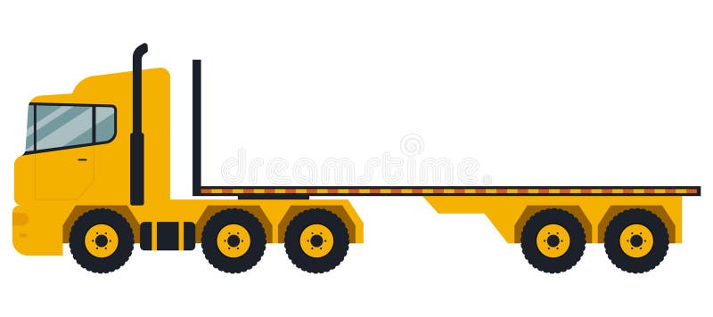 Flatbed Trailer Tractor Truck Icon. Vector Illustration Stock Vector ...