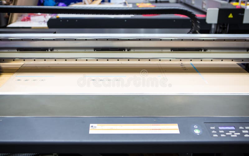 Flatbed UV LED Inkjet Printer Stock Image - Image of cmyk, digital ...