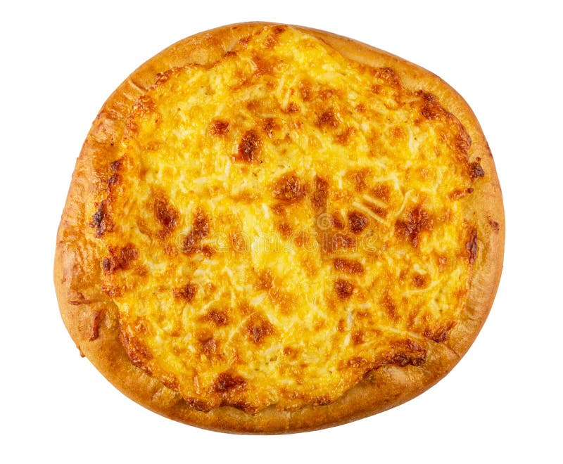 Flatbread with Cheese Isolated on White. Top View Stock Photo - Image ...