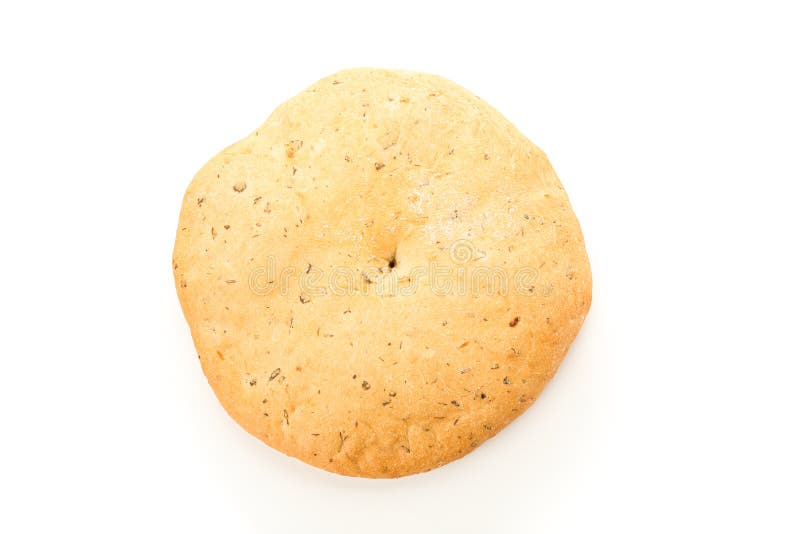 Flatbread Isolated on White Background, Top View Stock Image - Image of ...