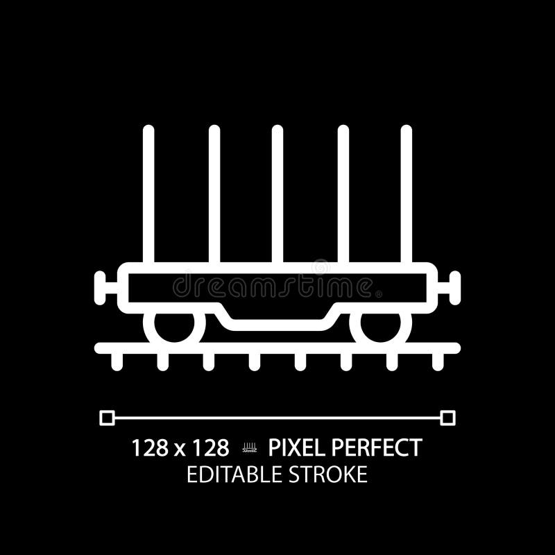 Flatcar Pixel Perfect White Linear Icon for Dark Theme Stock Vector ...