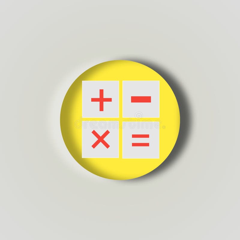 Flate Icon Calculation Signs for Web, Mobile and Business Sticker White ...