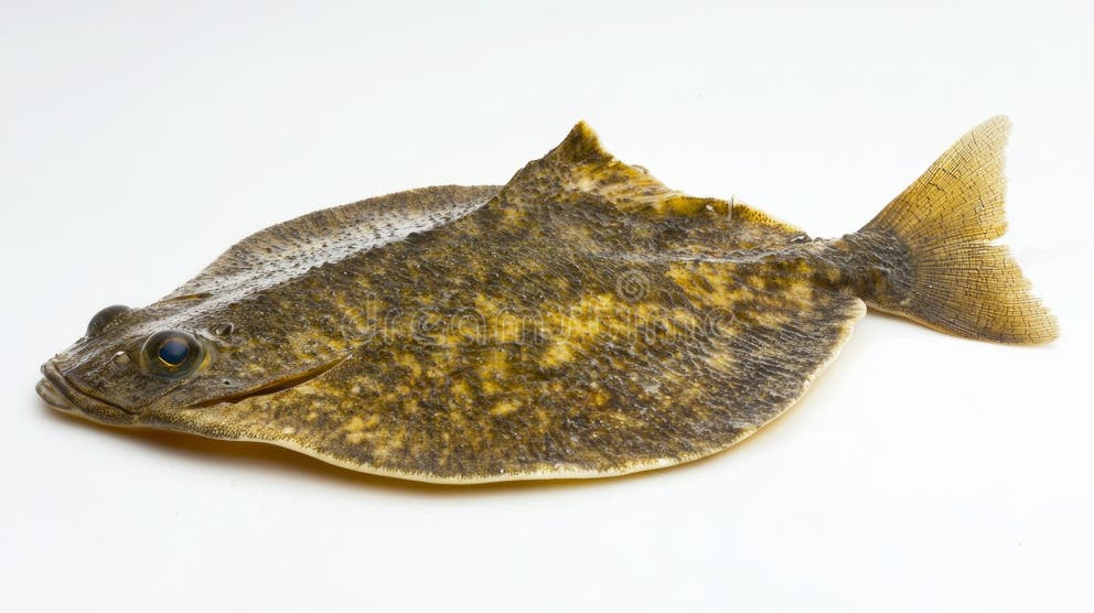 Flatfish Showcases Its Unique Flattened Body and Patterns on a Plain ...