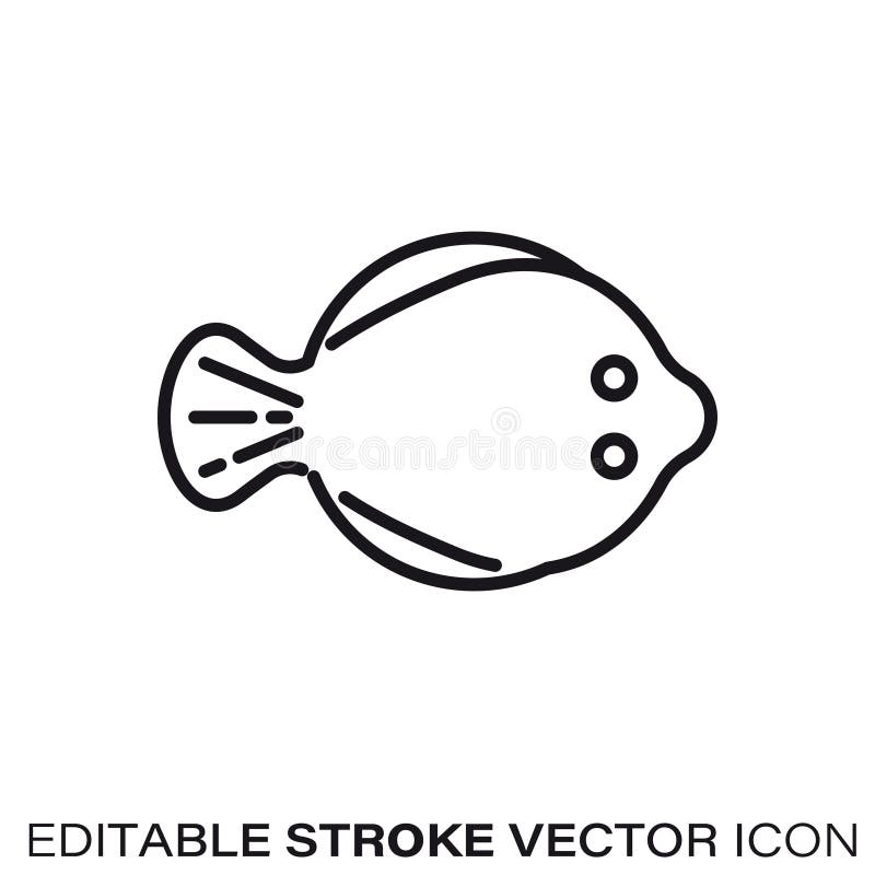 Simple Illustration of Fresh Fish Flatfish Stock Vector - Illustration ...