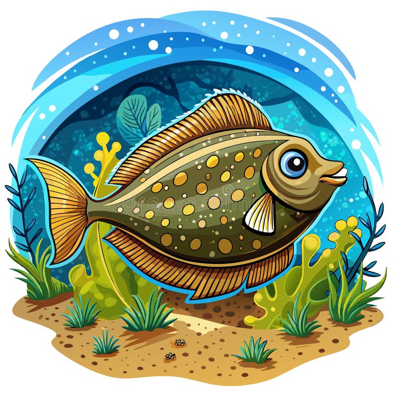 Flathead Catfish Fish Brisk Sits School Vector Stock Vector ...
