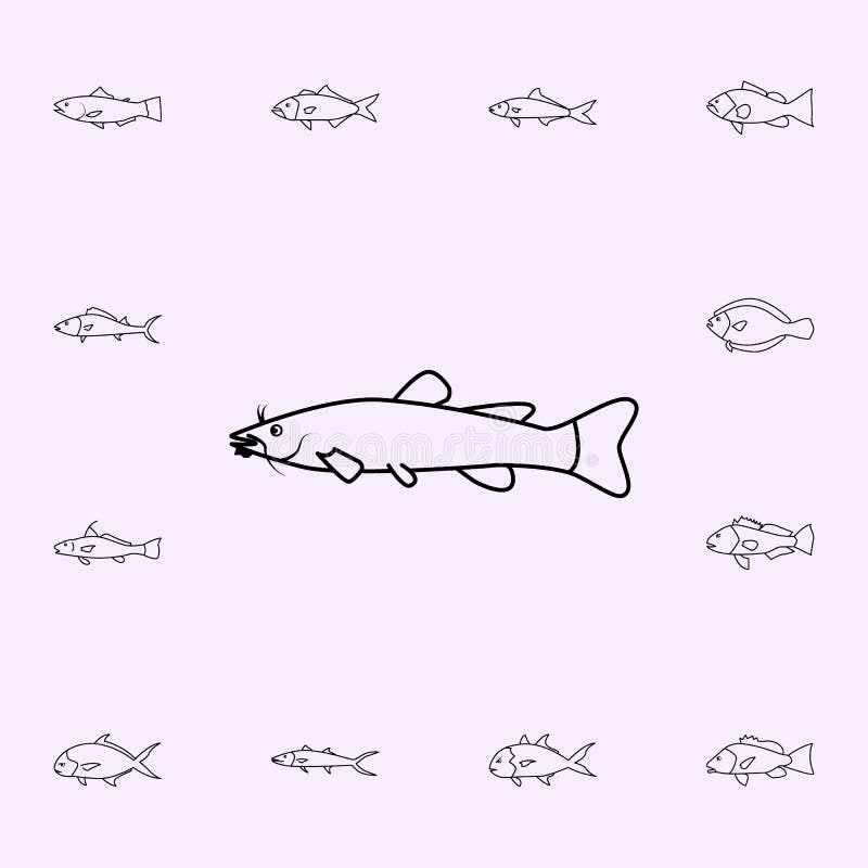 Flathead Catfish Neon Icon. Simple Thin Line, Outline Vector of Fish ...