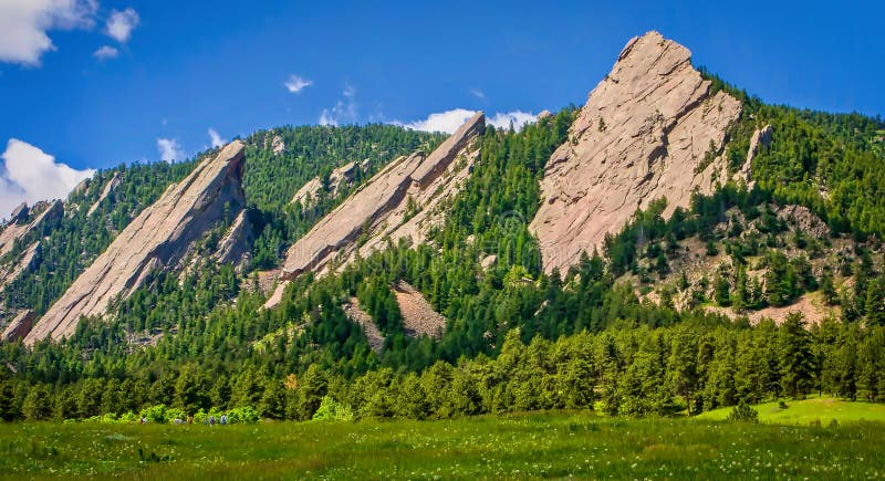 Flatirons Climbing Rocks in Boulder Colorado Stock Image - Image of ...