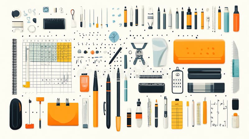 Flatlay Artist Supplies Workspace, Design Tools, Background Pattern ...