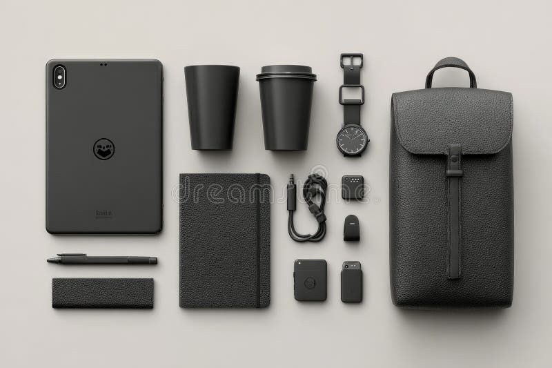 Monochromatic Minimalist Tech Kit Stock Illustrations – 3 Monochromatic ...