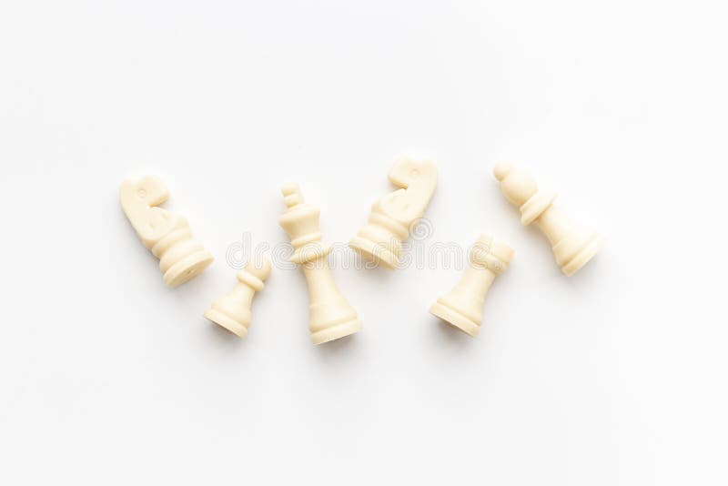 Flatlay of Chess Pieces, Top View. Chess Game As Victory Concept Stock ...