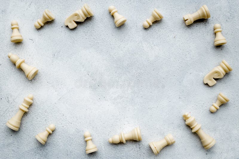 Flatlay of Chess Pieces, Top View. Chess Game As Victory Concept Stock ...