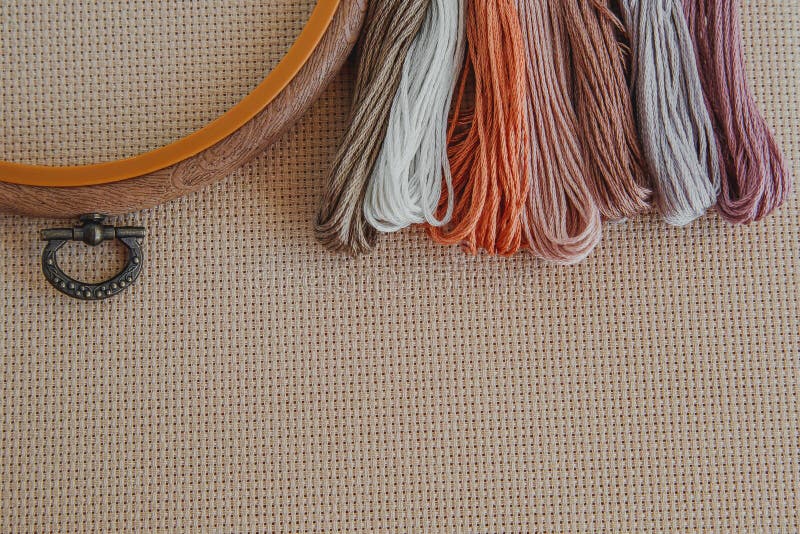 Flatlay Creativity: Canva Aida Beige and Multi-colored Thread Mouline ...