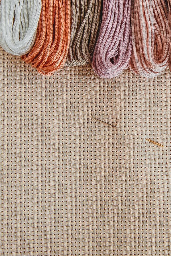 Flatlay Creativity: Canva Aida Beige and Multi-colored Thread Mouline ...