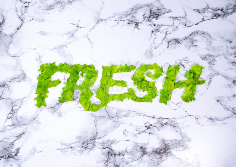 Word Fresh on Moss, Green Grass Background. Top View. Copy Space ...