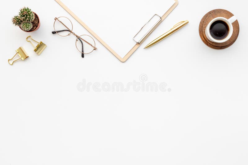 Flatlay of Office Workplace Supplies, Top View Stock Image - Image of ...