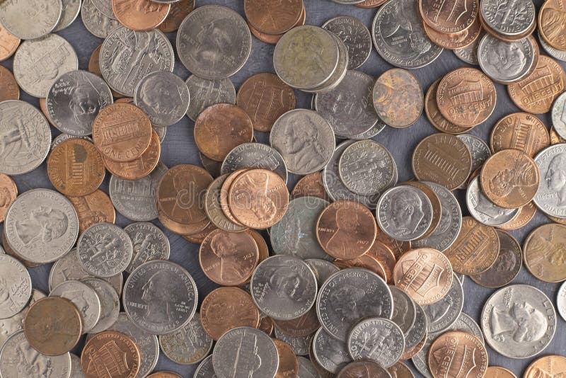 Flatlay Photo of Assorted US Coins Stock Image - Image of invest, cents ...
