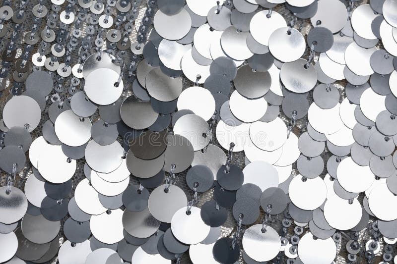 Flatlay Photo of Big, Grey Spangle Fabric on the Table. Stock Image ...