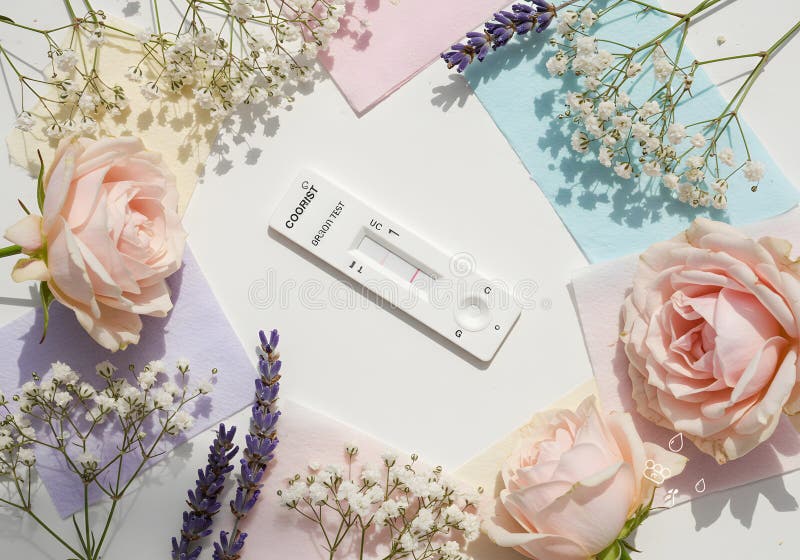 Flatlay Rapid Diagnostic Test Kit Stock Illustration - Illustration of ...