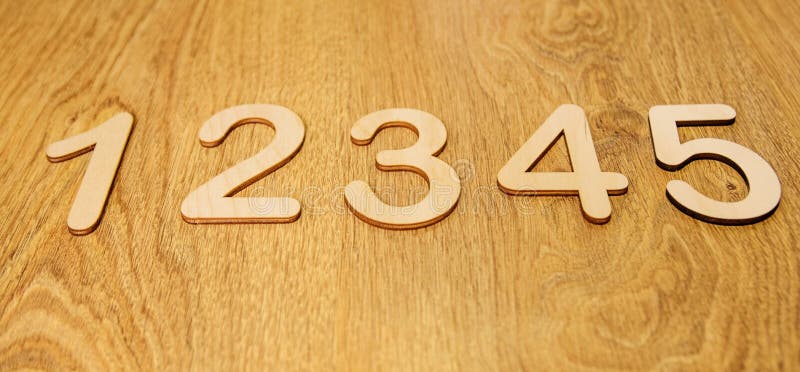 Flatley, Side View of Large Wooden Numbers One, Two, Three, Four and ...