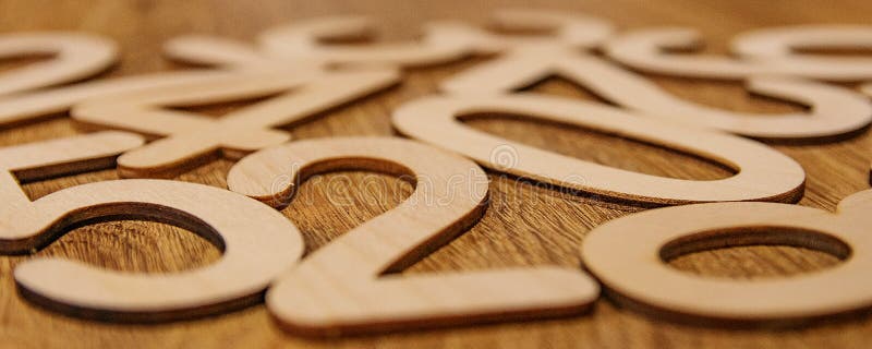 Flatley, Side View on Wooden Numbers from Zero To Nine Scattered ...