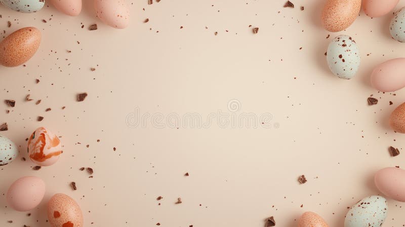 Flatley, Top View of an Easter Border Frame of Robin S Eggs and ...