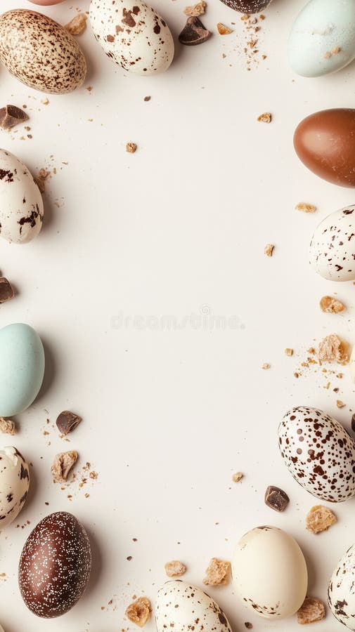 Flatley, Top View of an Easter Border Frame of Robin S Eggs and ...