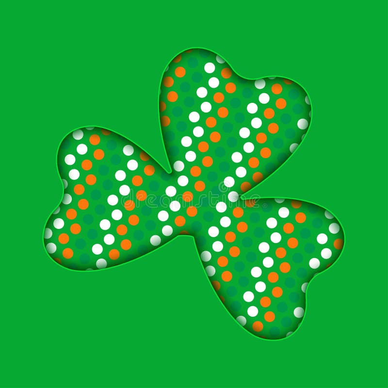 Paper Cut Out Clover Leaf in Irish Flag Colors Stock Vector ...