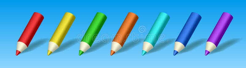Row of Color Wooden Pencils Stock Vector - Illustration of paint ...