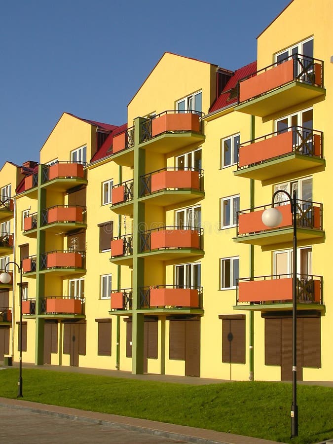 Flats stock image. Image of houses, windows, balconies, building - 24665