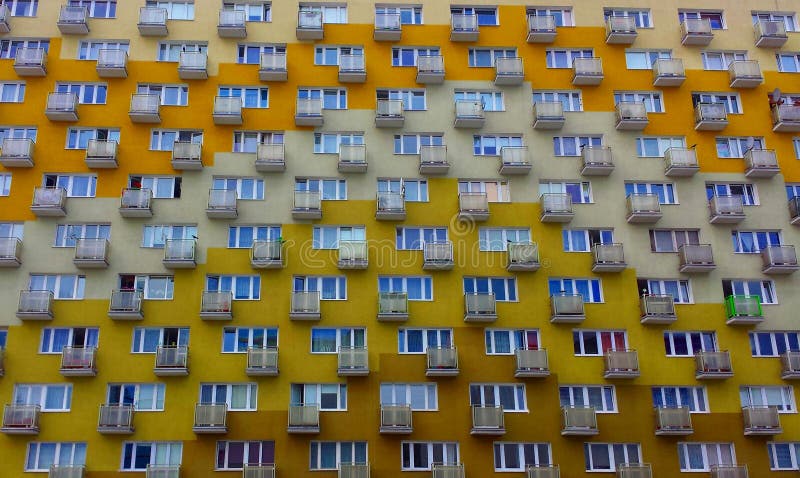 Flats in a block stock image. Image of balcony, windows - 97853283