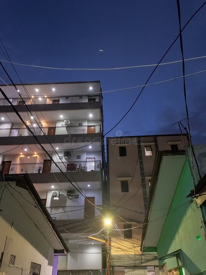 Flats and Houses with Night Sky Stock Image - Image of design, ceiling ...