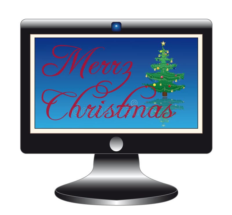 New Computer Christmas Gift Vector Illustration Stock Vector ...