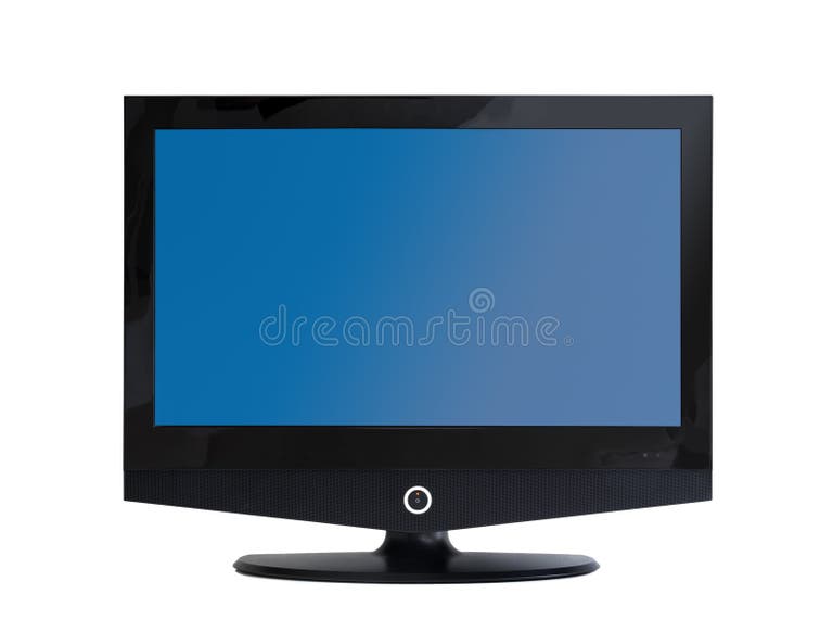 Flatscreen LCD TV-Set Isolated Stock Photo - Image of entertainment ...