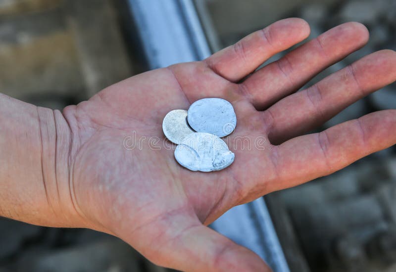 Flatten Coins on the Railway Tracks Outdoors Stock Photo - Image of ...
