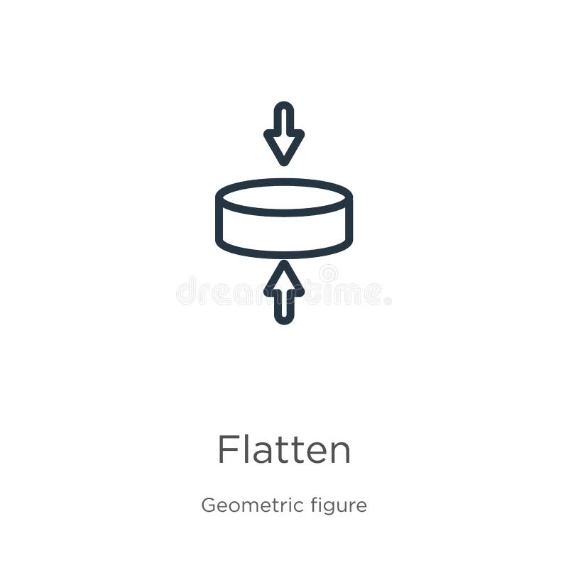 Linear Flatten Icon from Geometric Figure Outline Collection. Thin Line ...