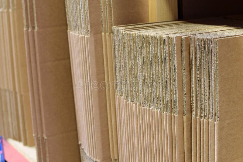 Stack of Flattened Cardboard Box Stock Photo - Image of flattened ...
