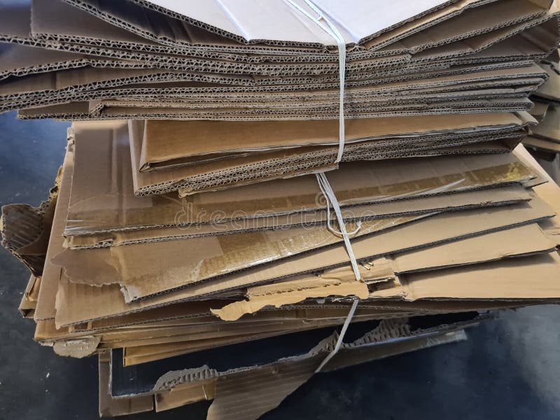 Flattened Cardboard Boxes Stacked Randomly Stock Image - Image of ...