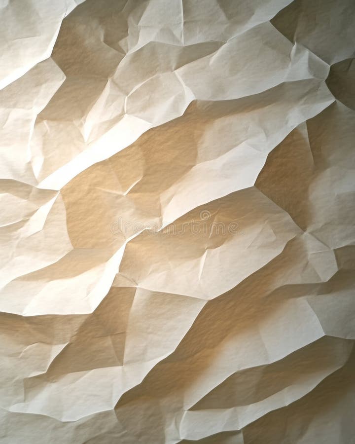 Flattened Paper with Sharp Creases Highlighted Under Dramatic Lighting ...