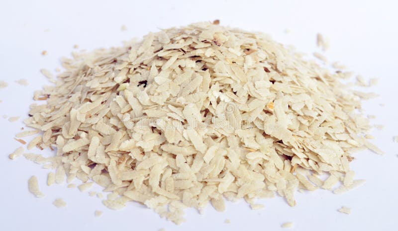 Flattened rice isolated stock photo. Image of grain, diet - 94462290