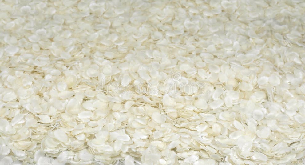Flattened Rice Flakes Isolated on White. Stock Image - Image of flake ...