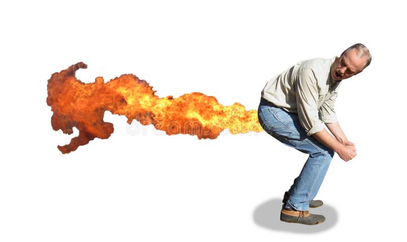 Flatulence with a Large Flame Stock Photo - Image of large, clothing ...