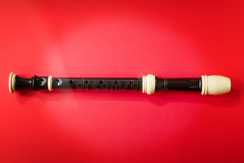 Grabadora De Flauta Negra En Una Vista Superior De Fondo Blanco Aislado ...