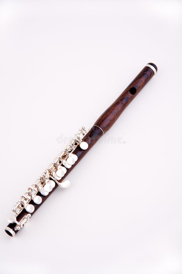 Flautim no fundo branco foto de stock. Imagem de madeira - 6668800