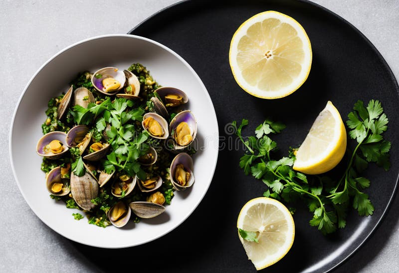 Flavor and Freshness in Every Bite: Clams with Cilantro and Lemon Stock ...