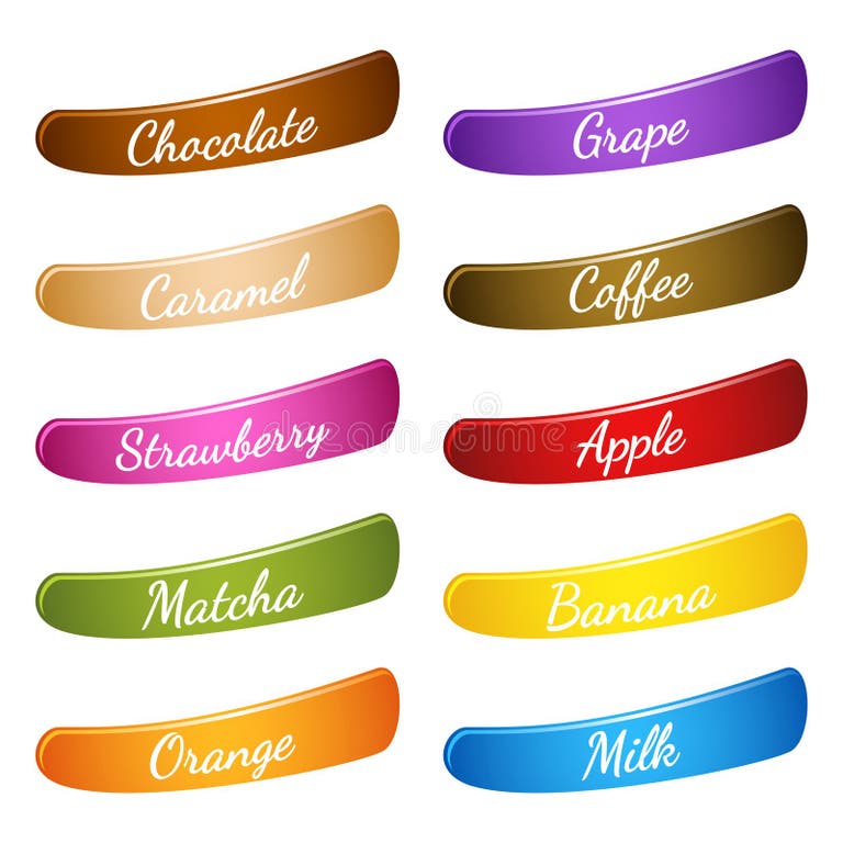 Flavor Icon set for label stock vector. Illustration of orange - 96792820